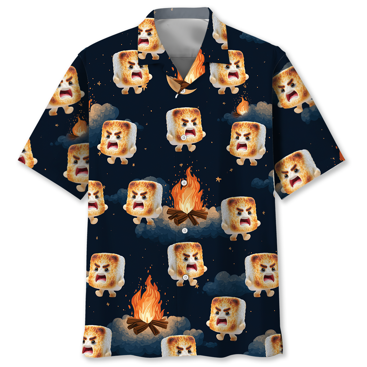 Toasted Marshmallow Crying Cartoon Hawaiian Shirt – WildCampath